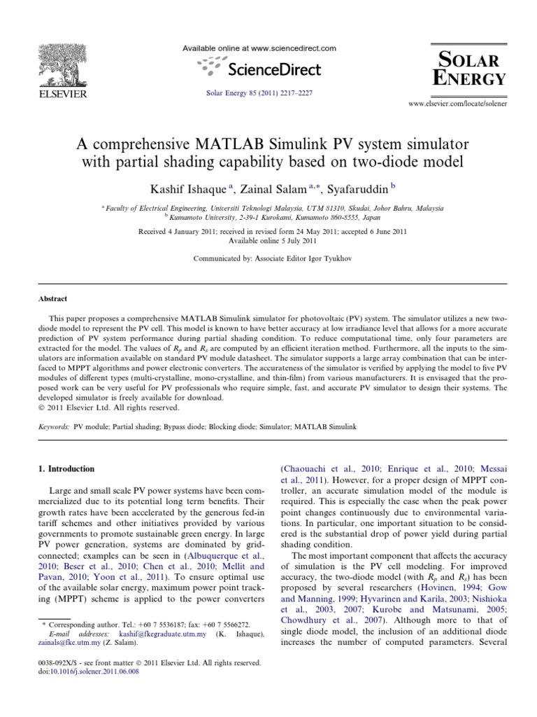 A Comprehensive MATLAB Simulink PV System Simulator PDF | PDF