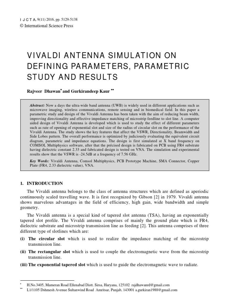 Design and Application of Vivaldi Antenna Array | PDF | Antenna (Radio ...