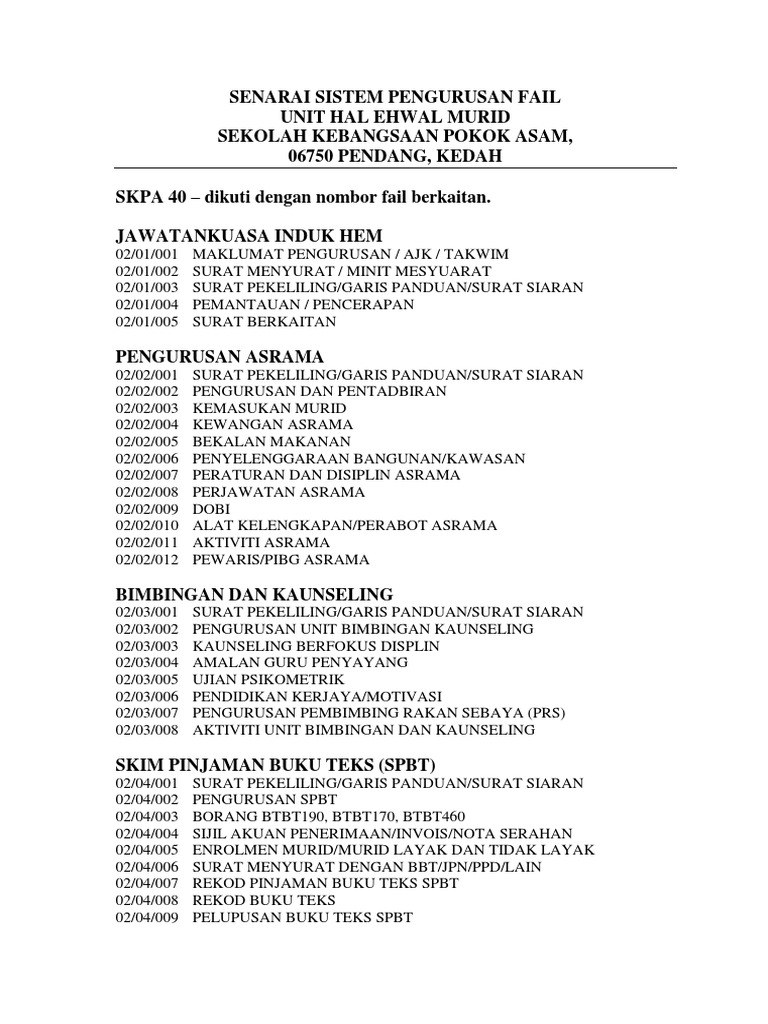 Sistem Fail Hem Skpa 2016 | PDF