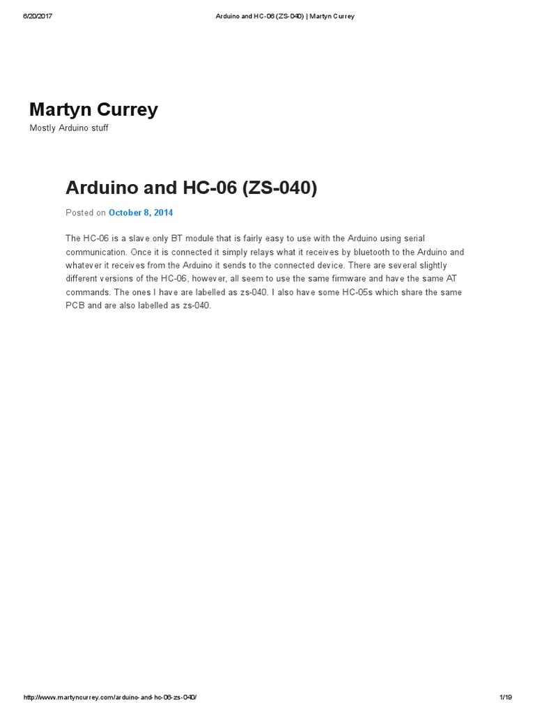 ZS-040 Bluetooth FTDI Transport | Download Free PDF | Arduino | Bluetooth