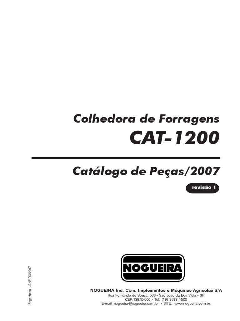 Cat 1200 PDF | Download grátis PDF | Porca (ferragem) | Parafuso