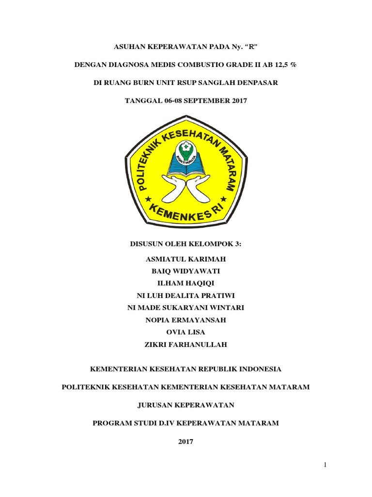 Askep Seminar (Combustio Grade II Ab) Kelompok 3 Rsup Sanglah Denpasar ...