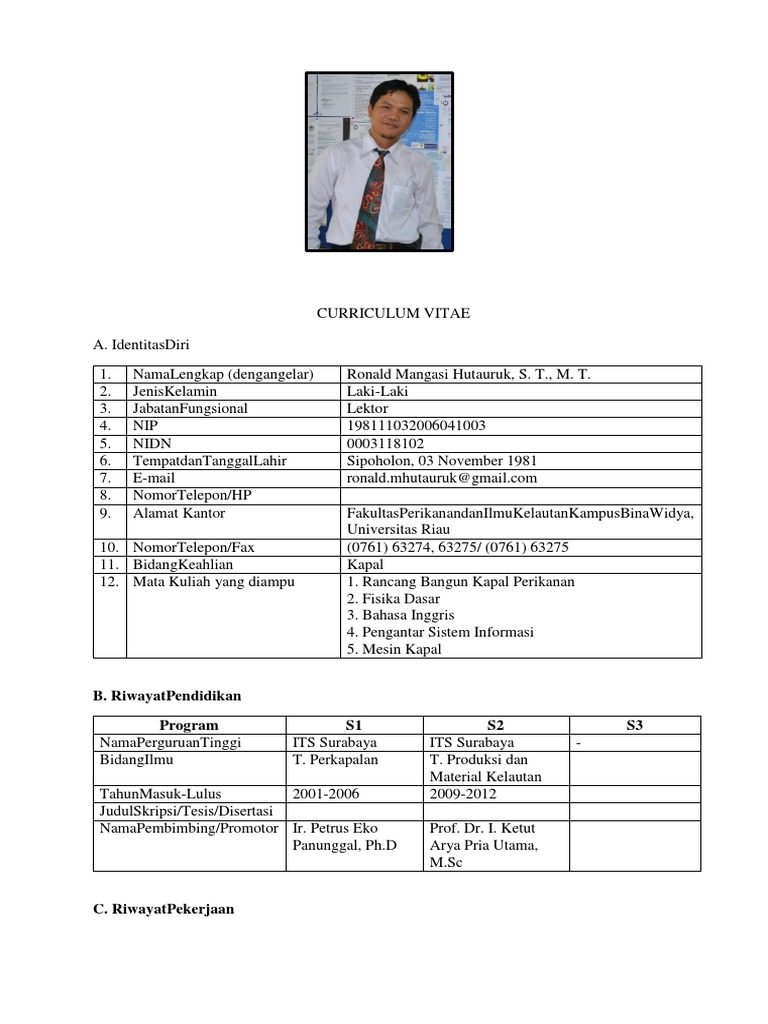 CV. Ronald Mangasi Hutauruk | PDF