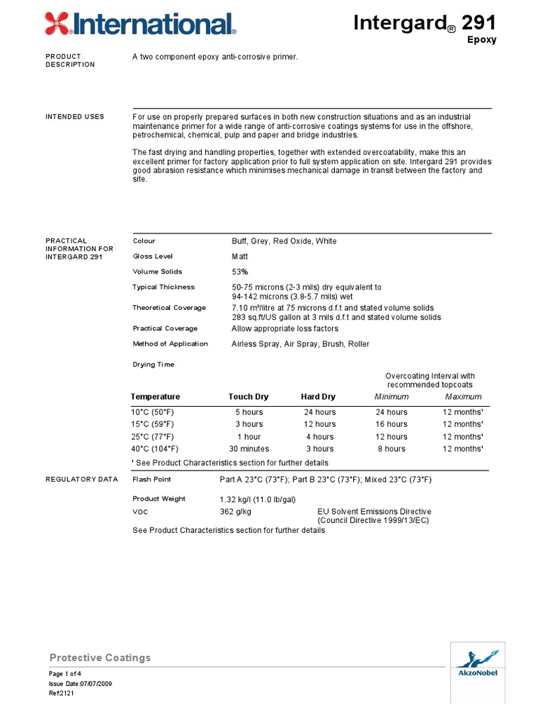 Intergard 291 | Epoxy | Industrial Processes