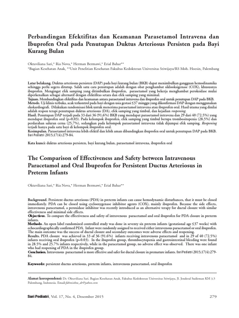 PCT IV Dan Ibuprofen Oral Pada PDA | PDF