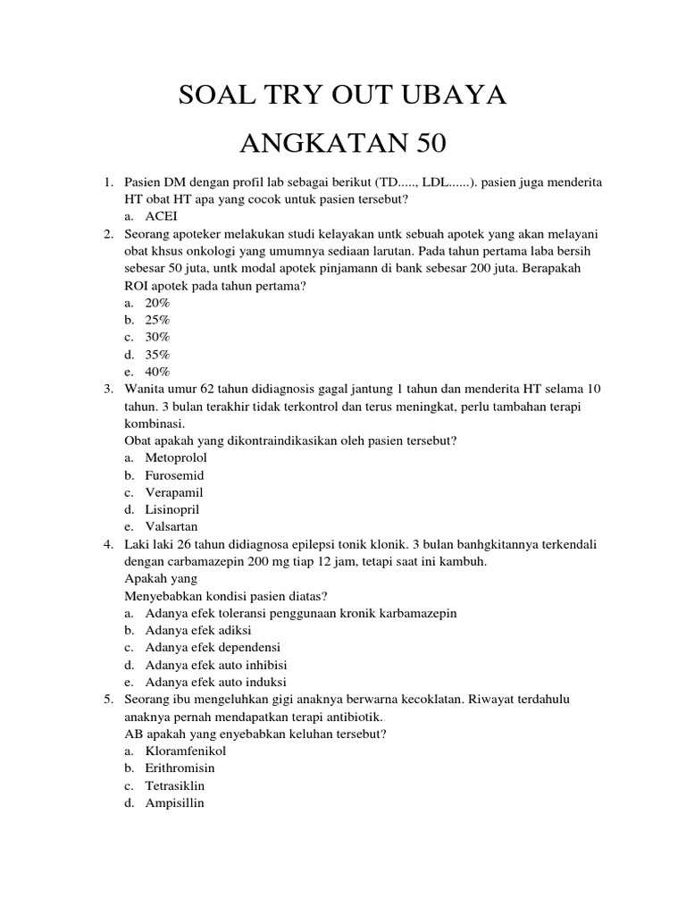 Soal Try Out Ukai 2016 New | PDF