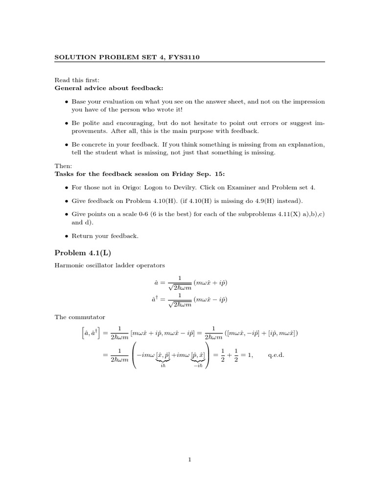 Sol 4 | PDF | Eigenvalues And Eigenvectors | Modern Physics