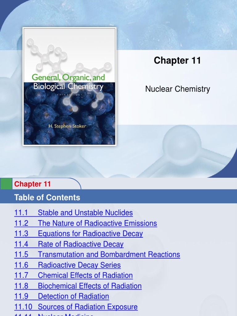 Chapter11-Nuclear Chemistry | PDF | Radioactive Decay | Radionuclide