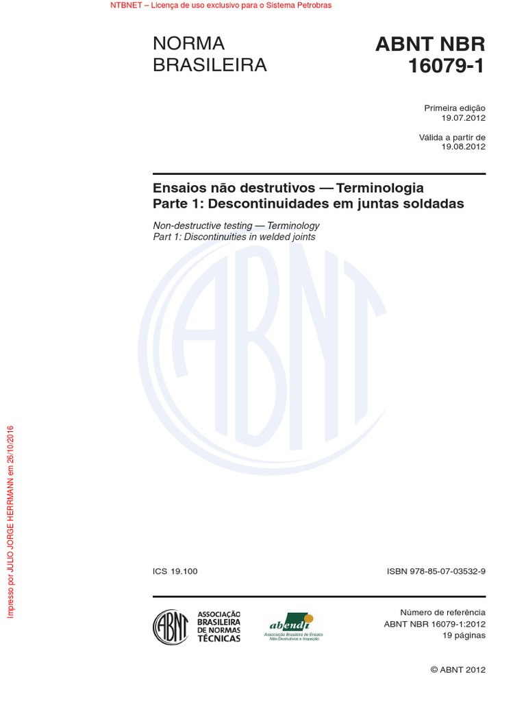 NBR 16079 | PDF | Química | Materiais