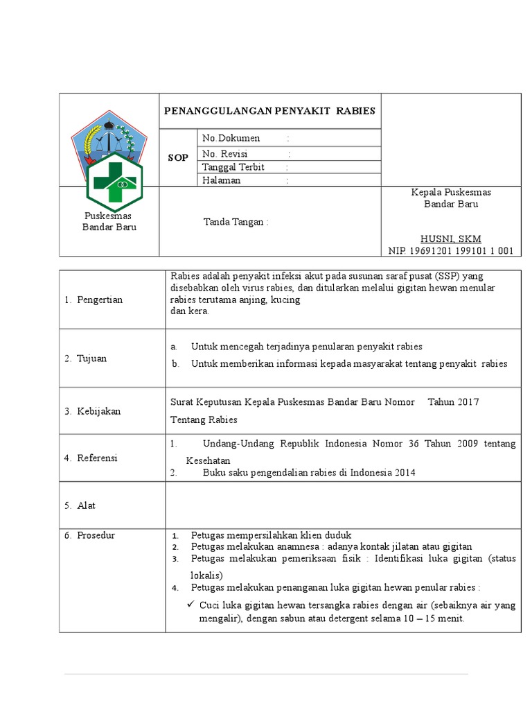 Sop Rabies Baru | PDF