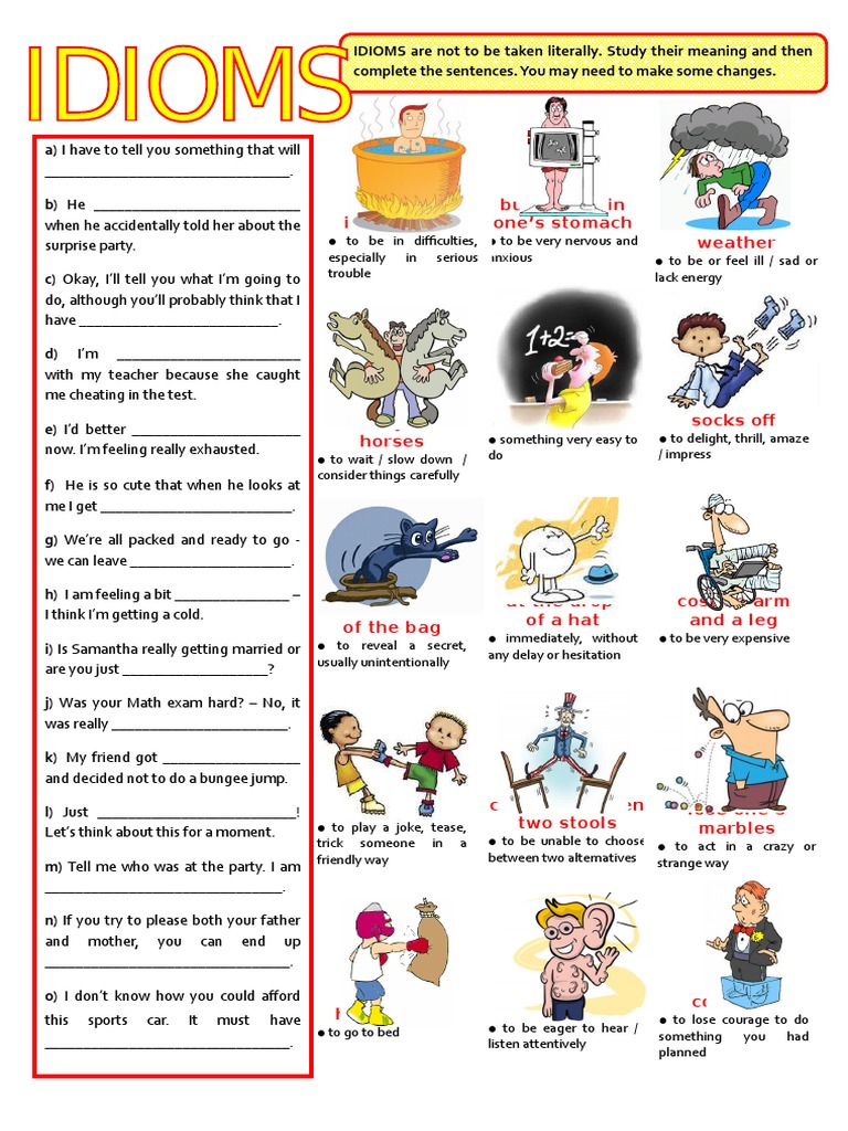 Fun Idiom Activities for ESL Learners | PDF | Leisure