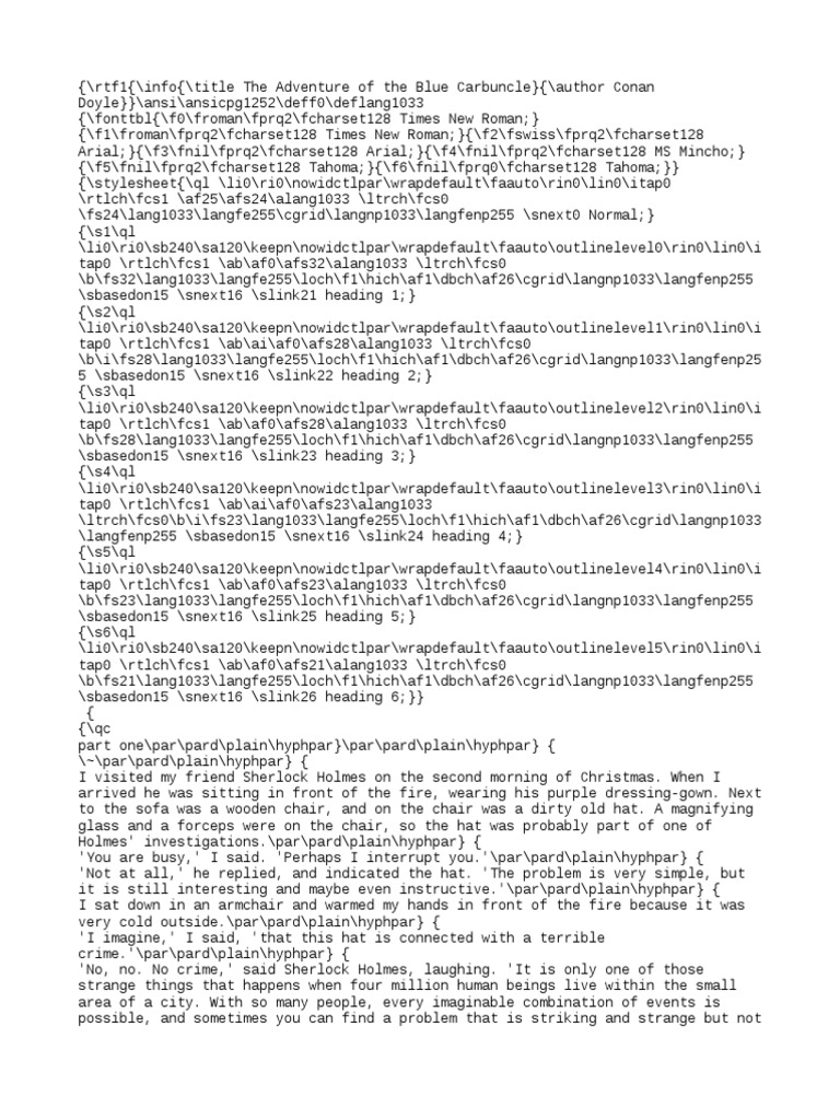 The Adventure of The Blue Carbuncle-Conan Doyle | PDF | Sherlock Holmes ...