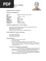 MGSI-CV Sample Format | PDF | Slaughterhouse | Résumé