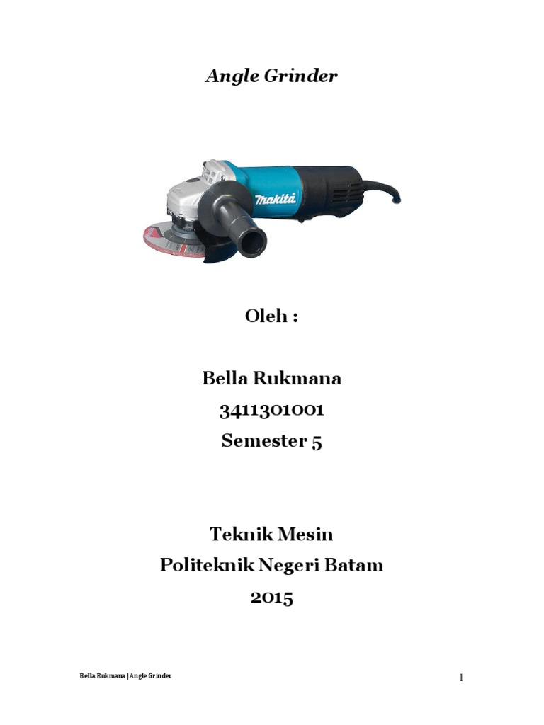 Bella Rukmana 3411301001 SOP Angle Grinder | PDF