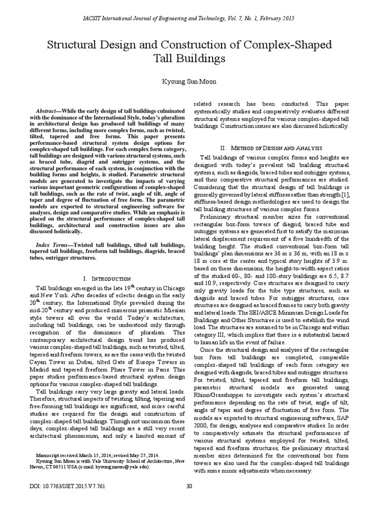 Structural Design Options for Complex-Shaped Tall Buildings | PDF ...