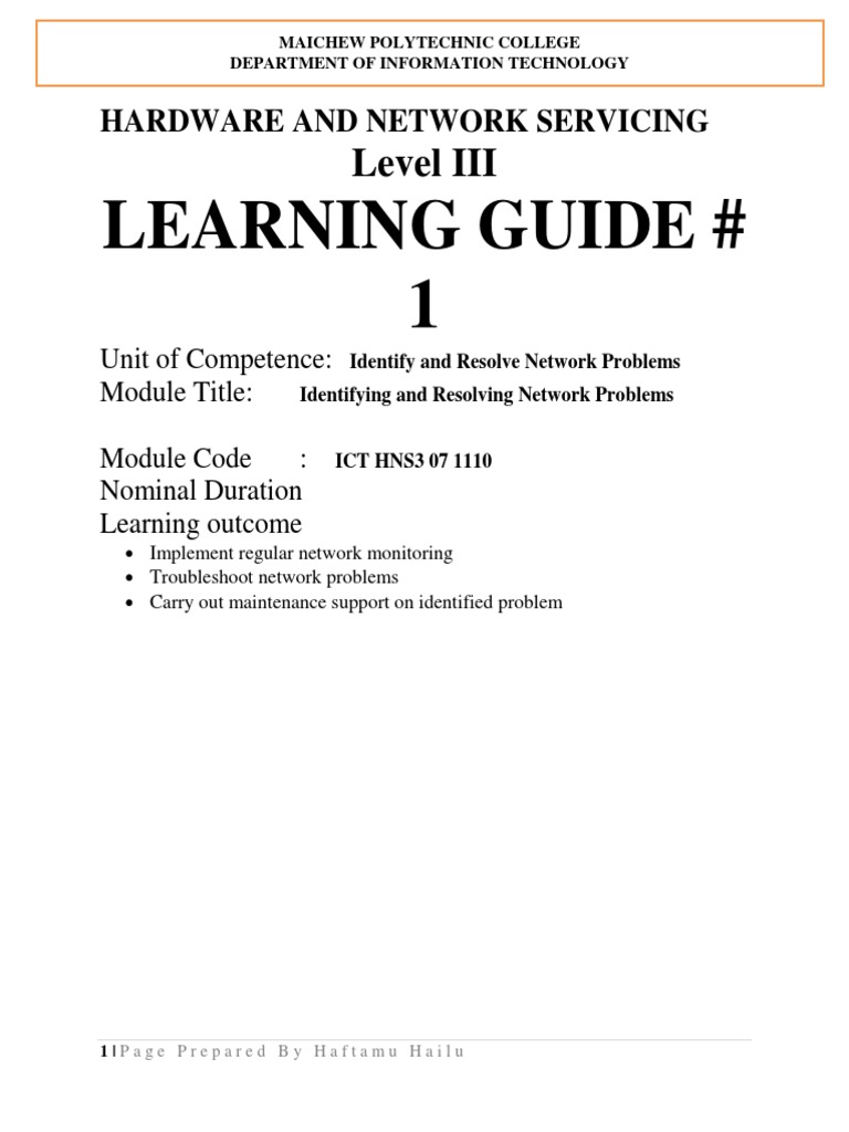 Implementing Regular Network Monitoring And Troubleshooting A Learning Guide On Identifying And