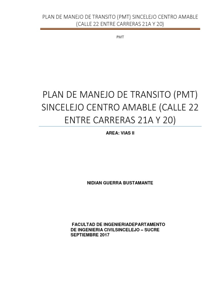 Plan de Manejo de Transito | PDF | Peatonal | Transporte