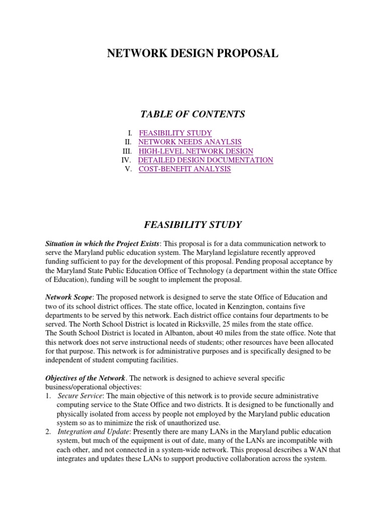 Maryland Education Network Proposal | PDF | Local Area Network | Computer Network
