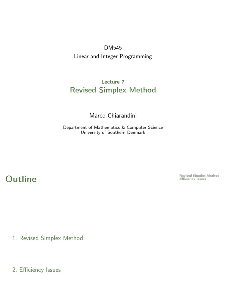 Revised Simplex | PDF | Mathematics Of Computing | Areas Of Computer Science