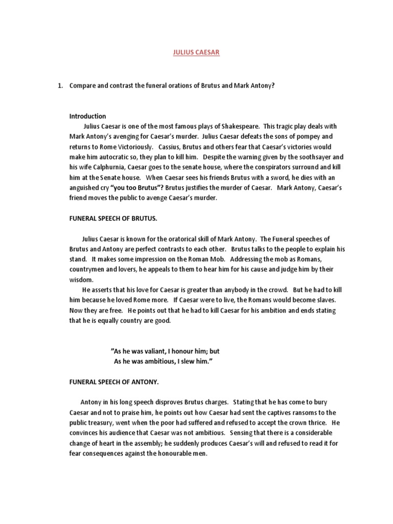 Julius Caesar | PDF | Julius Caesar | Mark Antony