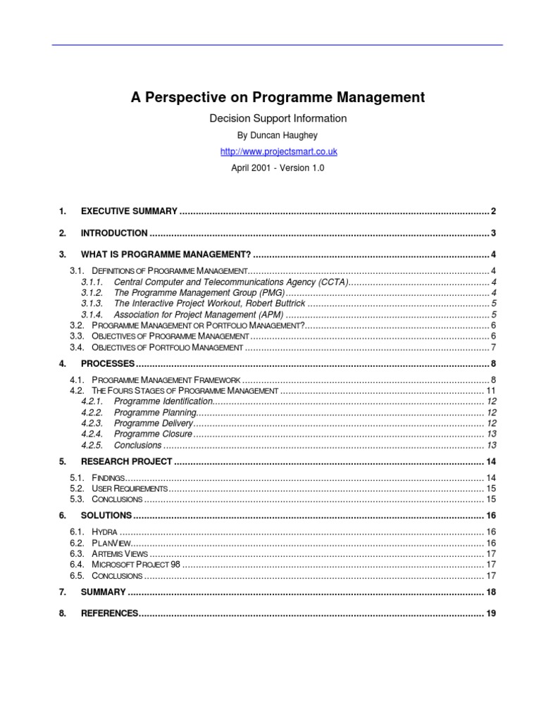 Program Management Study | PDF | Project Management | Goal