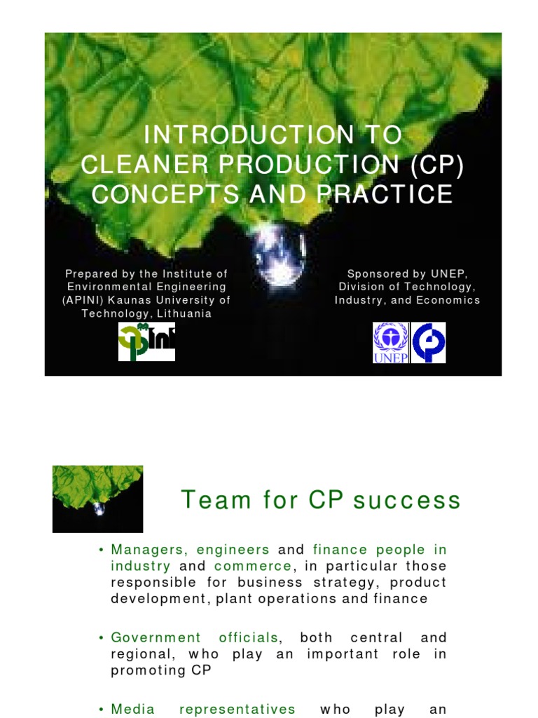 Introduction To Introduction To Cleaner Production (Cleaner Production ...