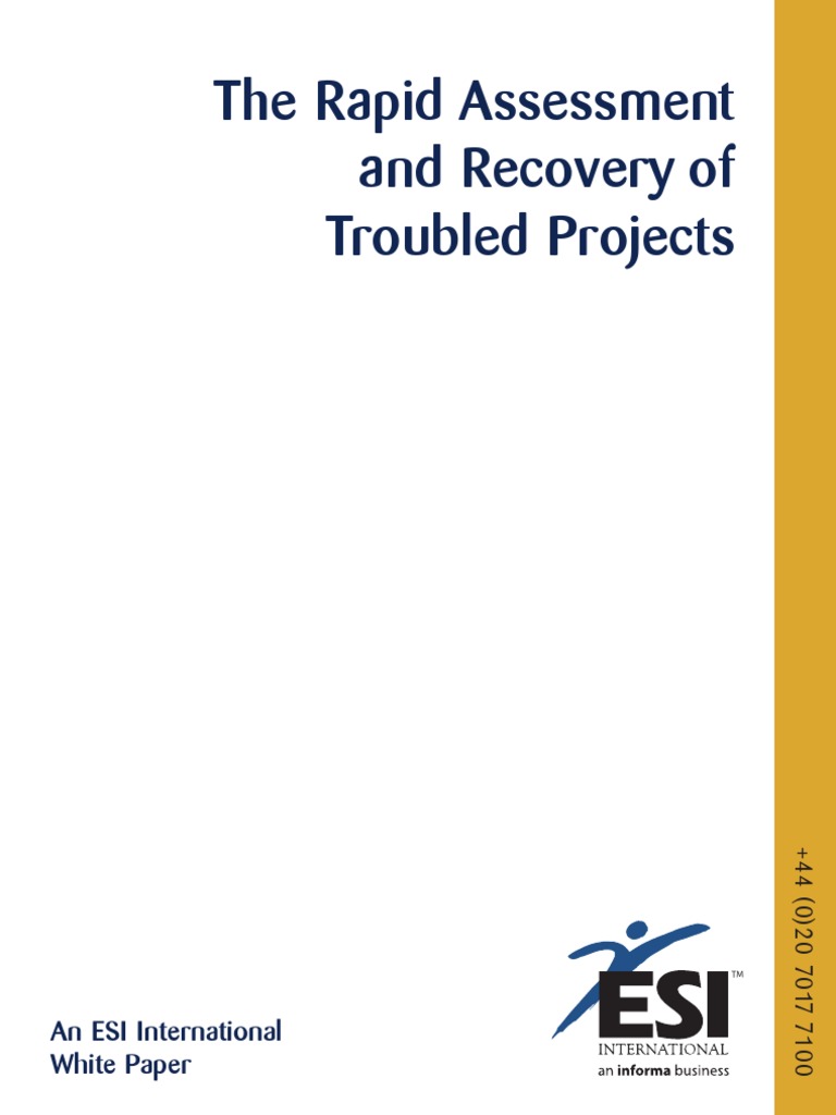 Rapid Assessment and Recovery of Troubled Projects | PDF | Project ...