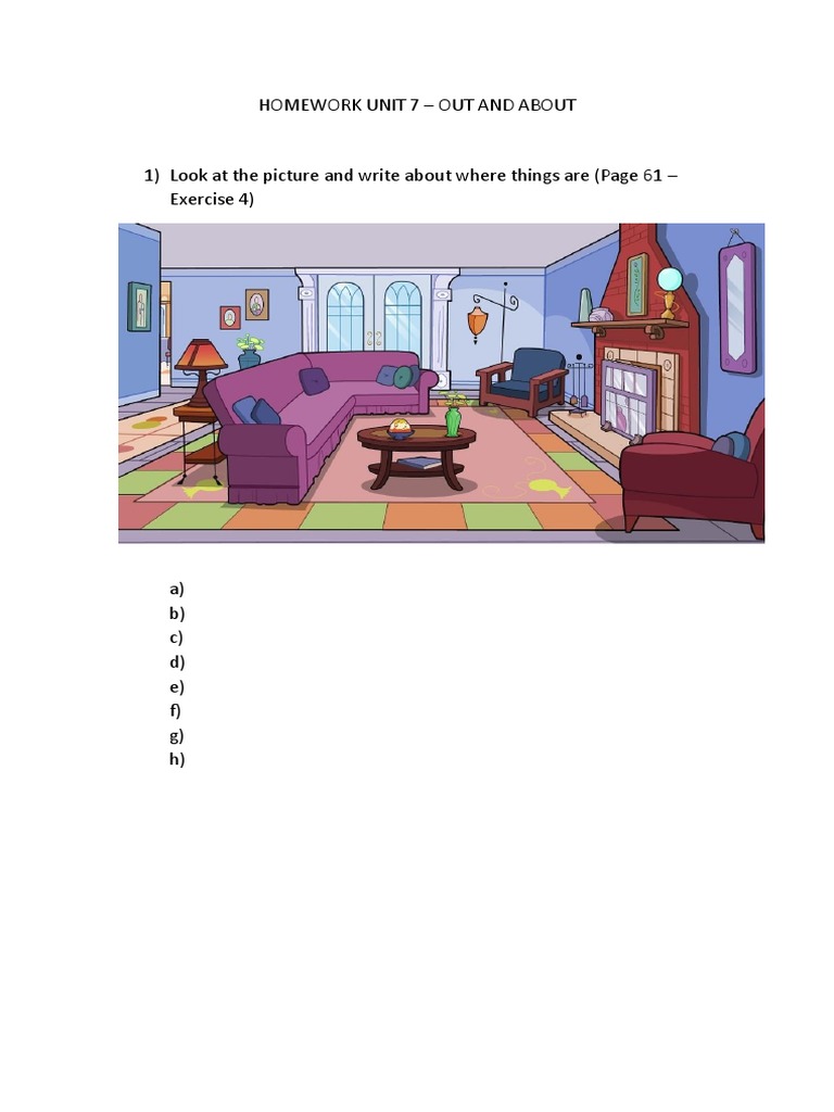 Homework Unit 7 - Out and About | PDF