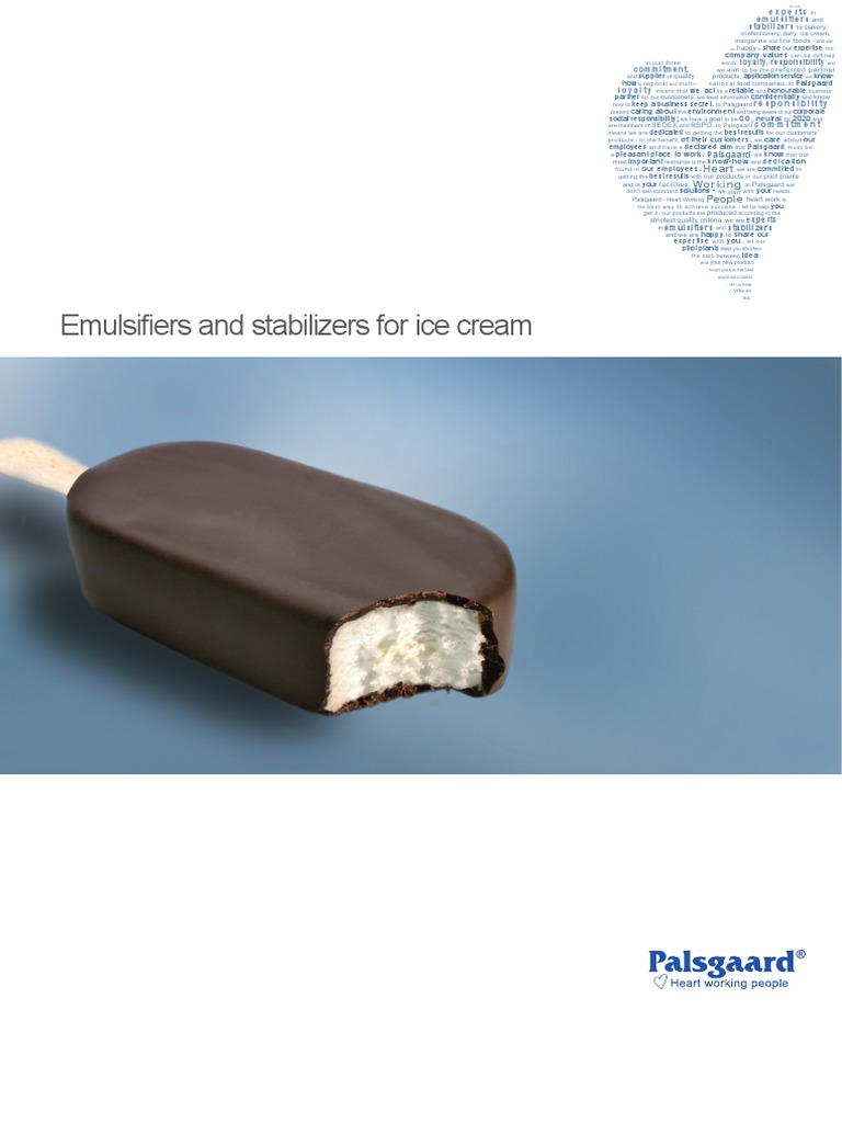 Emulsifiers and Stabilisers For Ice Cream | PDF | Ice Cream | Ice