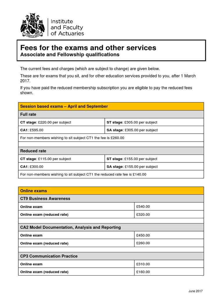 Exam Fee | Fee | Further Education