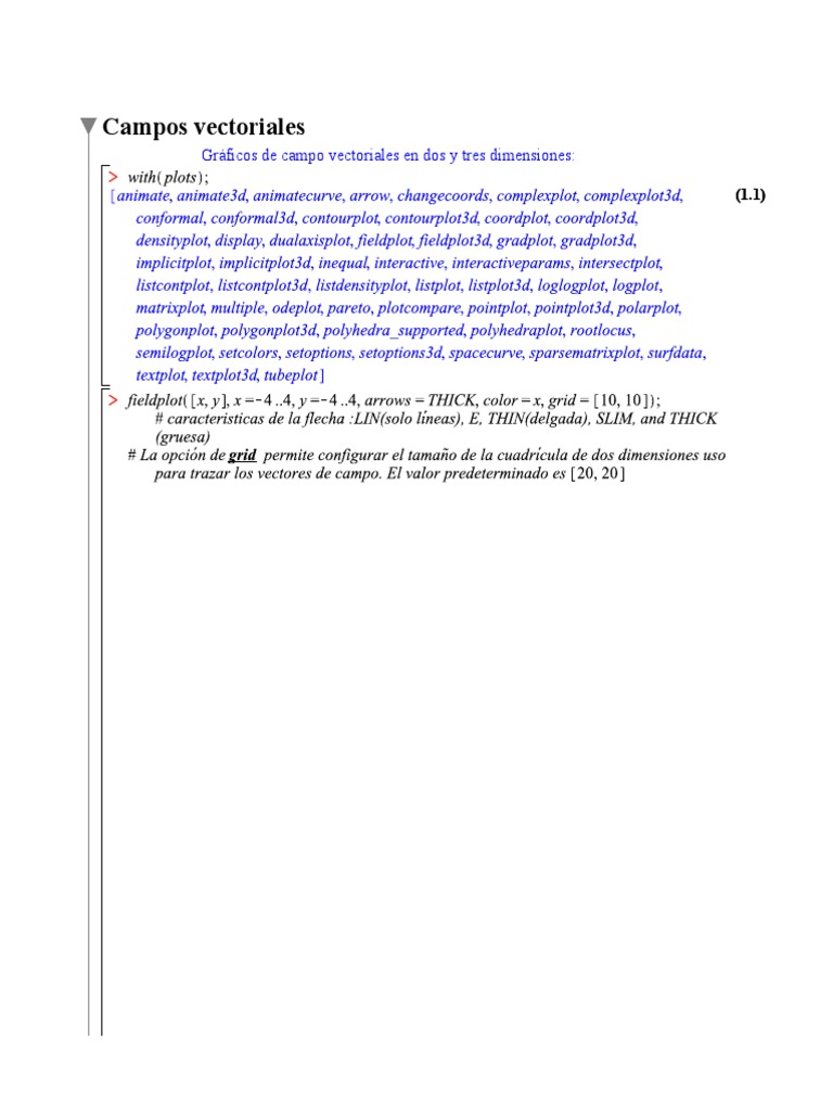 Grafica de Campos Vectoriales en Maple | PDF