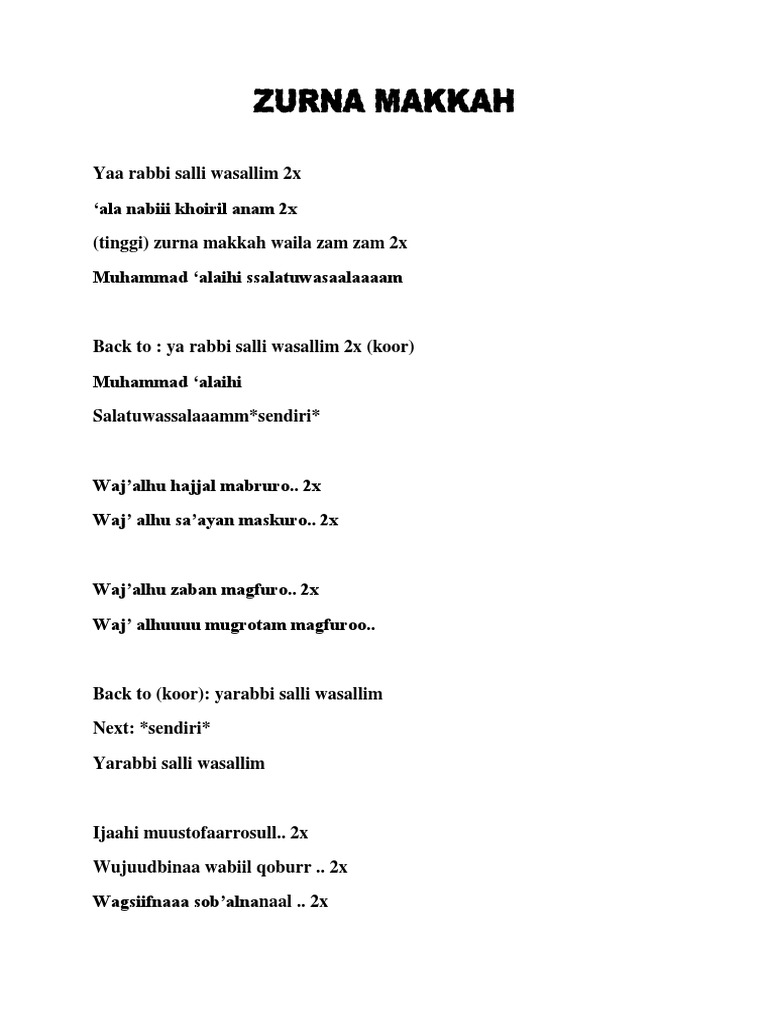 Yaa Rabbi Salli Wasallim 2x | PDF