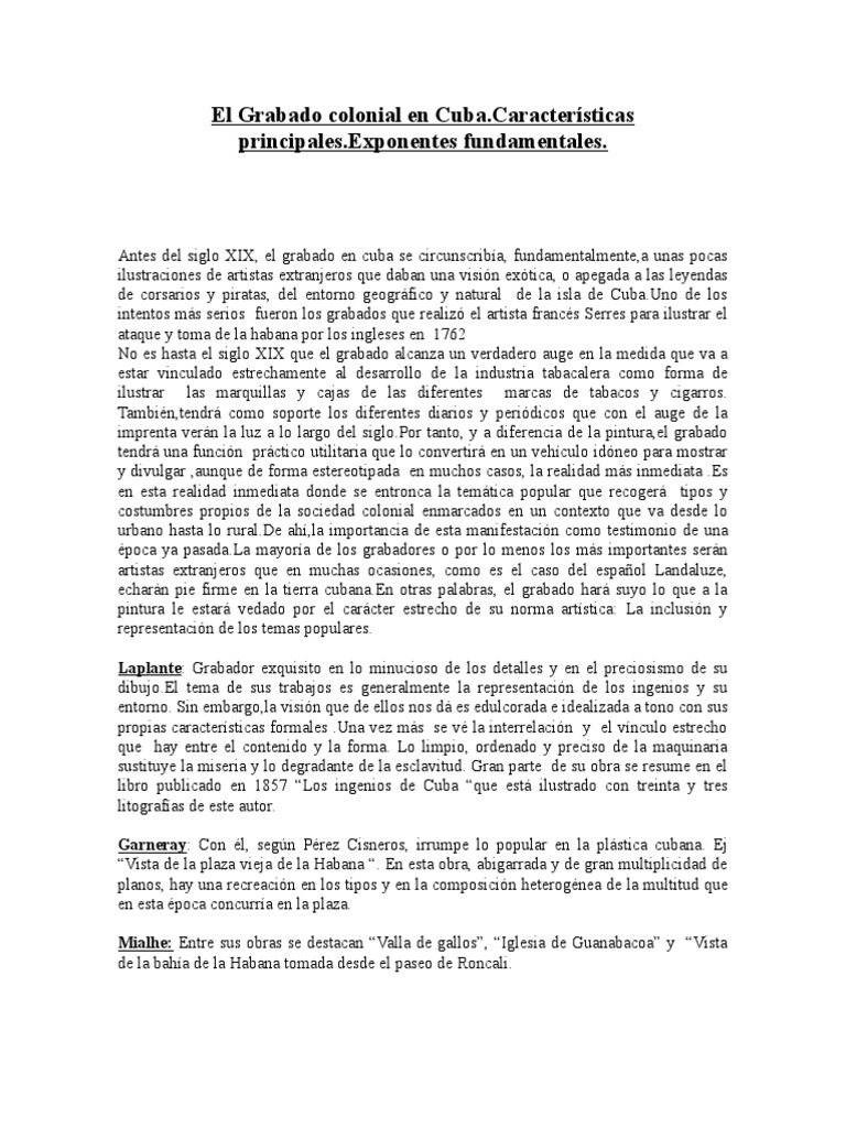 El Grabado Colonial en Cuba | PDF | la Habana | Cuba