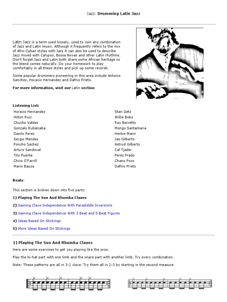 Latin Jazz - Styles Resource For Drummers | PDF | Jazz | Latin American ...