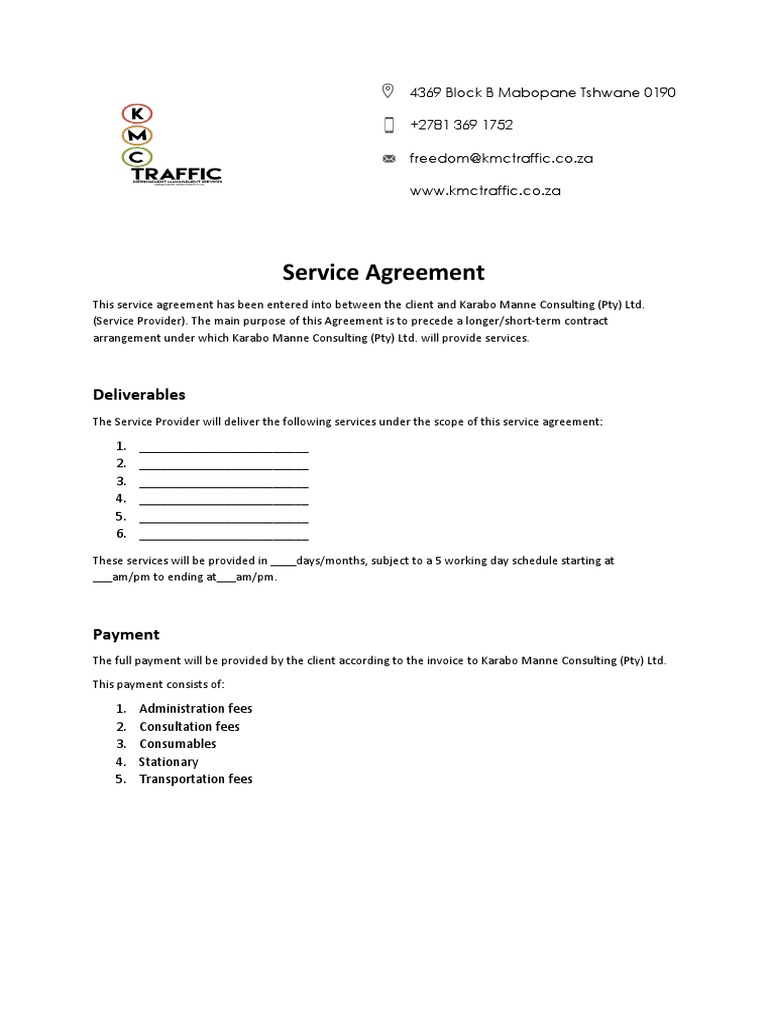 Service Contract | PDF | Civil Law (Legal System) | Business Law