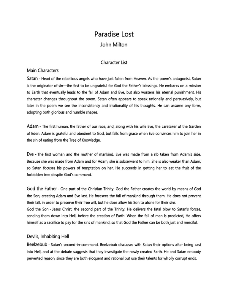 Paradise Lost | PDF | Adam And Eve | Paradise Lost