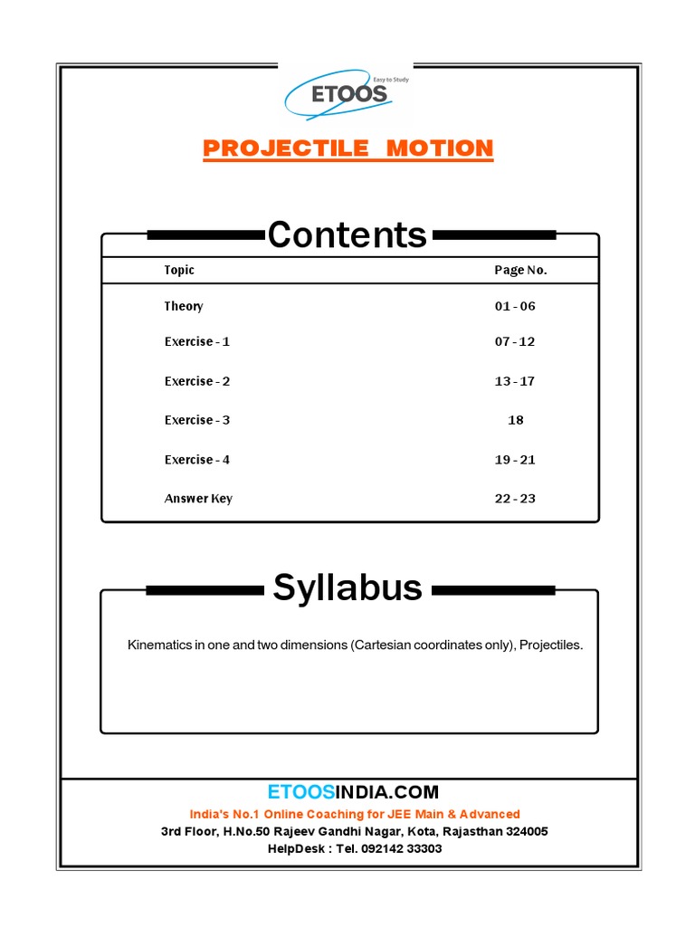 Projectile Motion | PDF | Trajectory | Acceleration