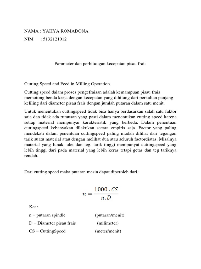 Parameter Perhitungan Frais | PDF