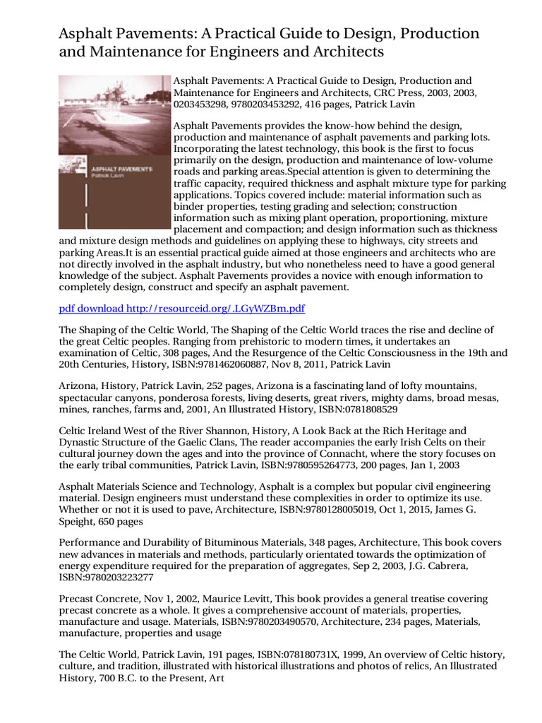 Asphalt Pavements A Practical | PDF | Road Surface | Asphalt