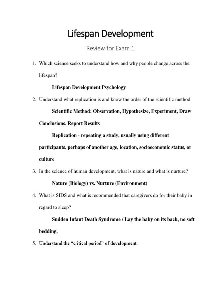 Meeks Lifespan Development Exam 1 Review | Download Free PDF | Infants ... Meeks Lifespan Development Exam 1 Review | Download Free PDF | Infants ...