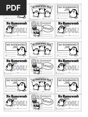 No Homework Pass Black And White