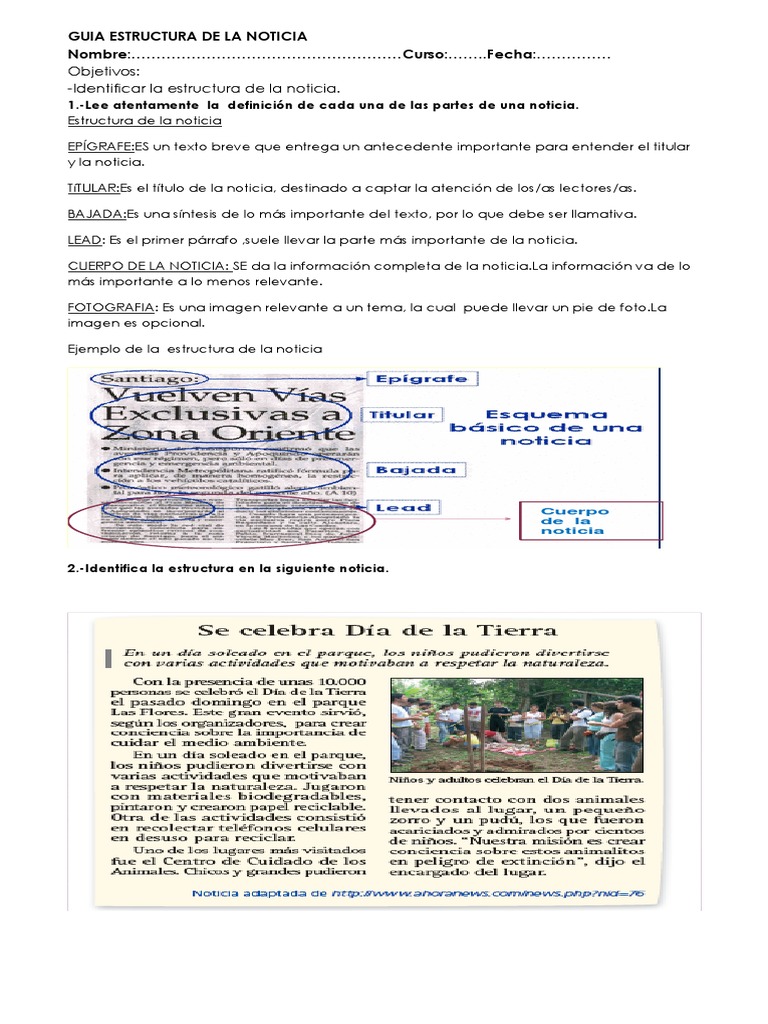 Guia Estructura de La Noticia | PDF