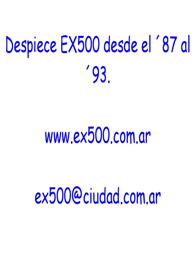 Kawasaki EX500 Specifications Overview | PDF