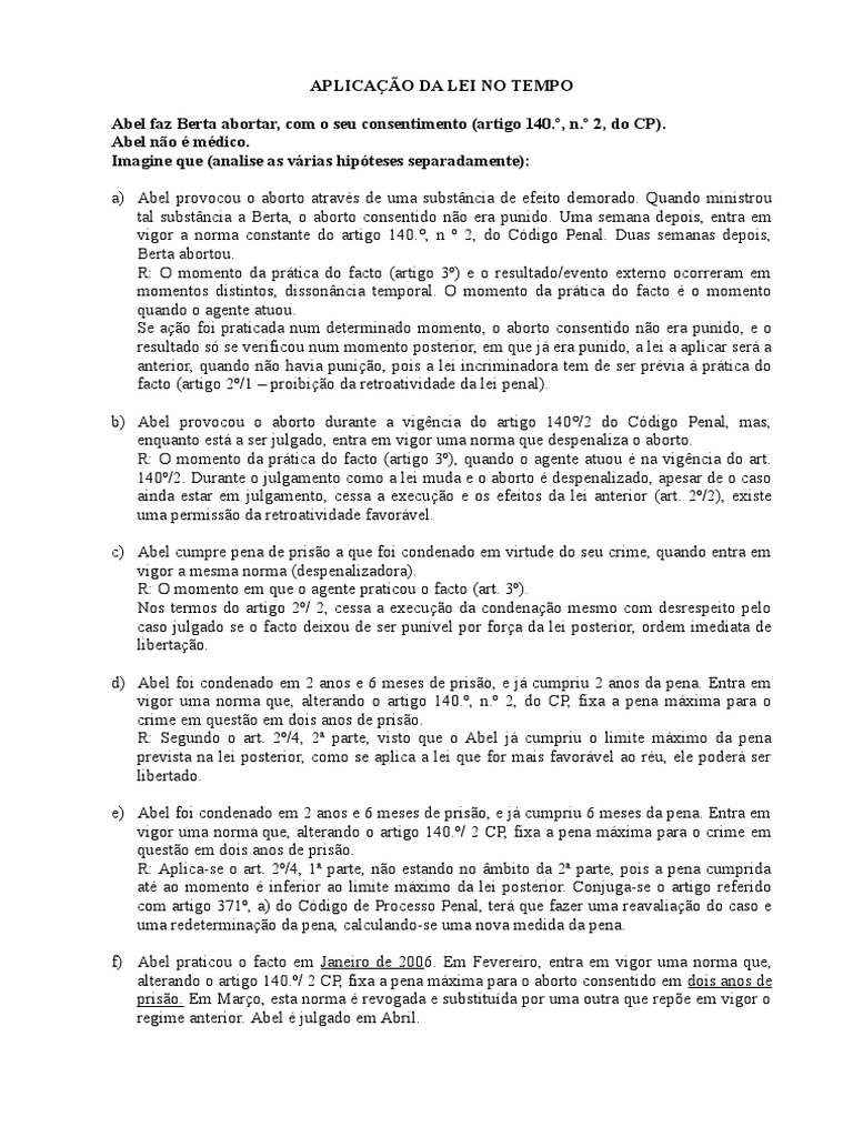 Aplicação Da Lei No Tempo | PDF | Lei Estatutária | Crime e Violência Aplicação Da Lei No Tempo | PDF | Lei Estatutária | Crime e Violência