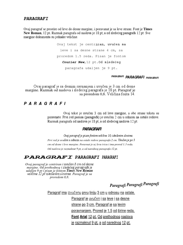 Formatiranje Paragrafa | PDF
