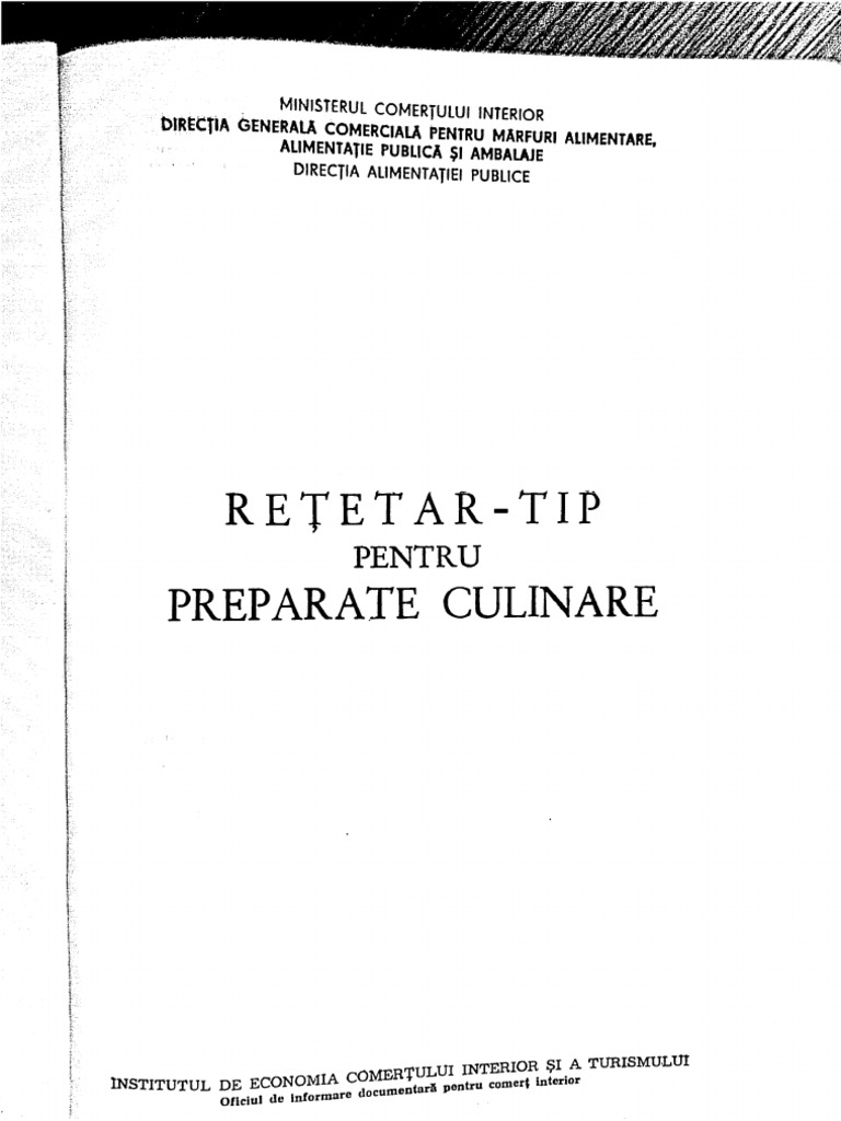 Retetar Tip PT Preparate Culinare | PDF
