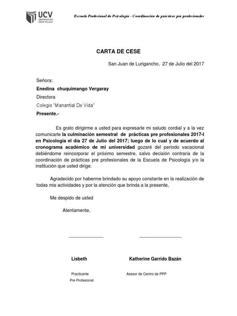 Carta de Cese | PDF
