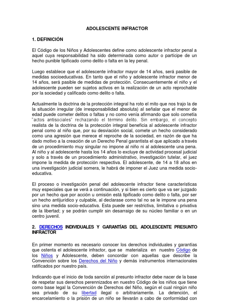 Adolescente Infractor PNP 2017 | PDF | Delito | Derecho penal