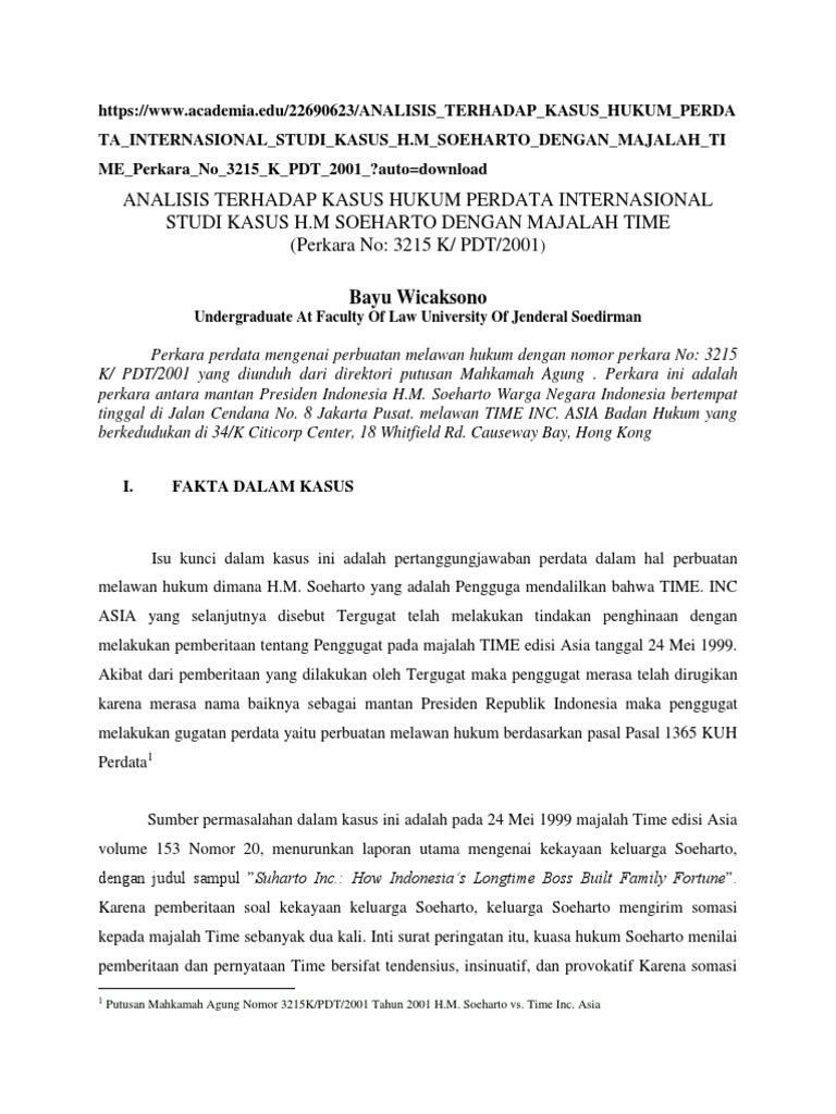 Analisis Terhadap Kasus Hukum Perdata in