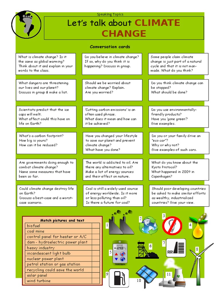 Lets Talk About Climate Change Fun Activities Games - 710 | PDF ...